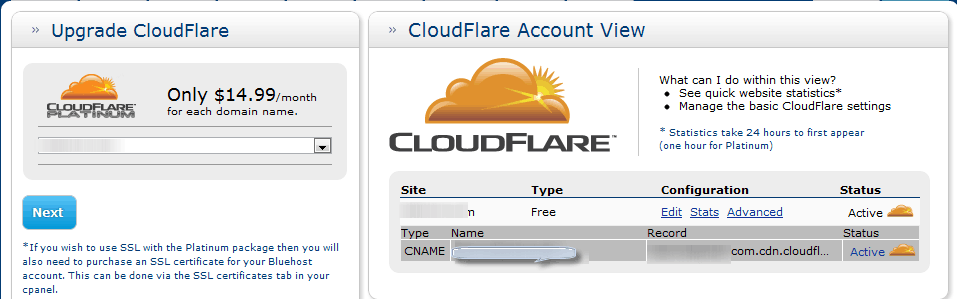 Bluehost Offers Free CDN Using CloudFlare Integration