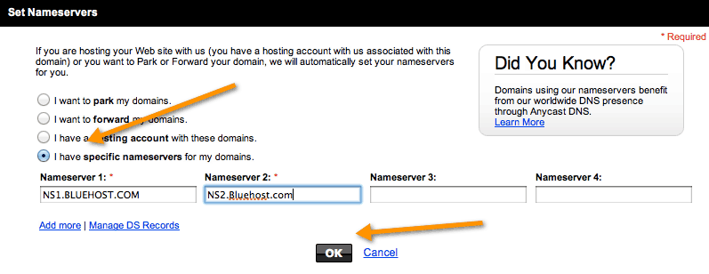 How to Point Godaddy Domain to Bluehost Hosting